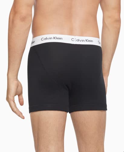 Calvin Klein Men's Cotton Classics 5-Pack Boxer Brief, 3 Black Bodies W/Black WB, 2 Black Bodies W/White WB, Large