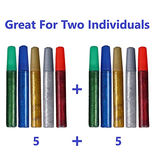 EliteSS Glitter Glue Pens (10 Pack) DIY Arts & Crafts Glitter Pens Back to School Classroom Supplies Kids Adult