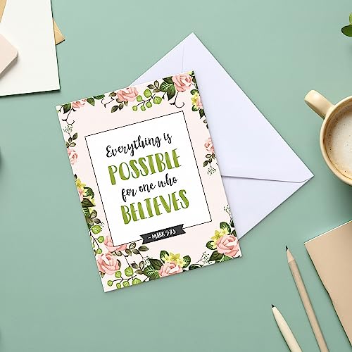 Scripture Cards - Set of 48 Boxed Bible Verse Blank Note Cards with Envelopes - Christian Greeting Cards/Inspirational Prayer Cards, 6 Designs. Christian Stationary with Bible Verses