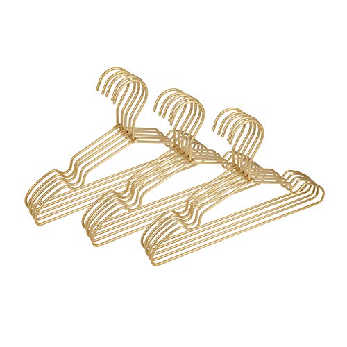 Koobay Clothes Hangers, 16.5" Metal Gold Suit Coat Hanger with PVC Coat Hook Laundry Wire Clothes Shirt Coat Hangers, 30Pack