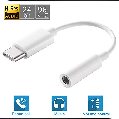 Type C to 3.5mm Aux Cable JIMAT USB C to 3.5mm Jack Audio Female Compatible for Pixel Pad P20 Pro Mate 20 Pro OnePlus Xiami Stereo Microphone Noise Cancelling Headphones Jack Converter
