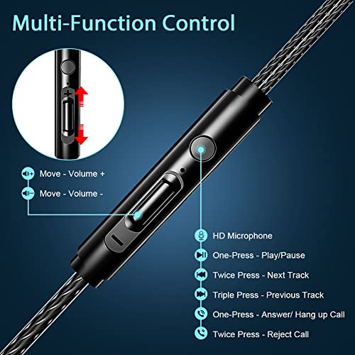 CHMUYIL Earbuds Wired with Microphone Pack of 5, in-Ear Wired Headphones with Microphone for Phone, iPod, iPad, MP3, Samsung, Walkman and Most 3.5 mm Jack Devices
