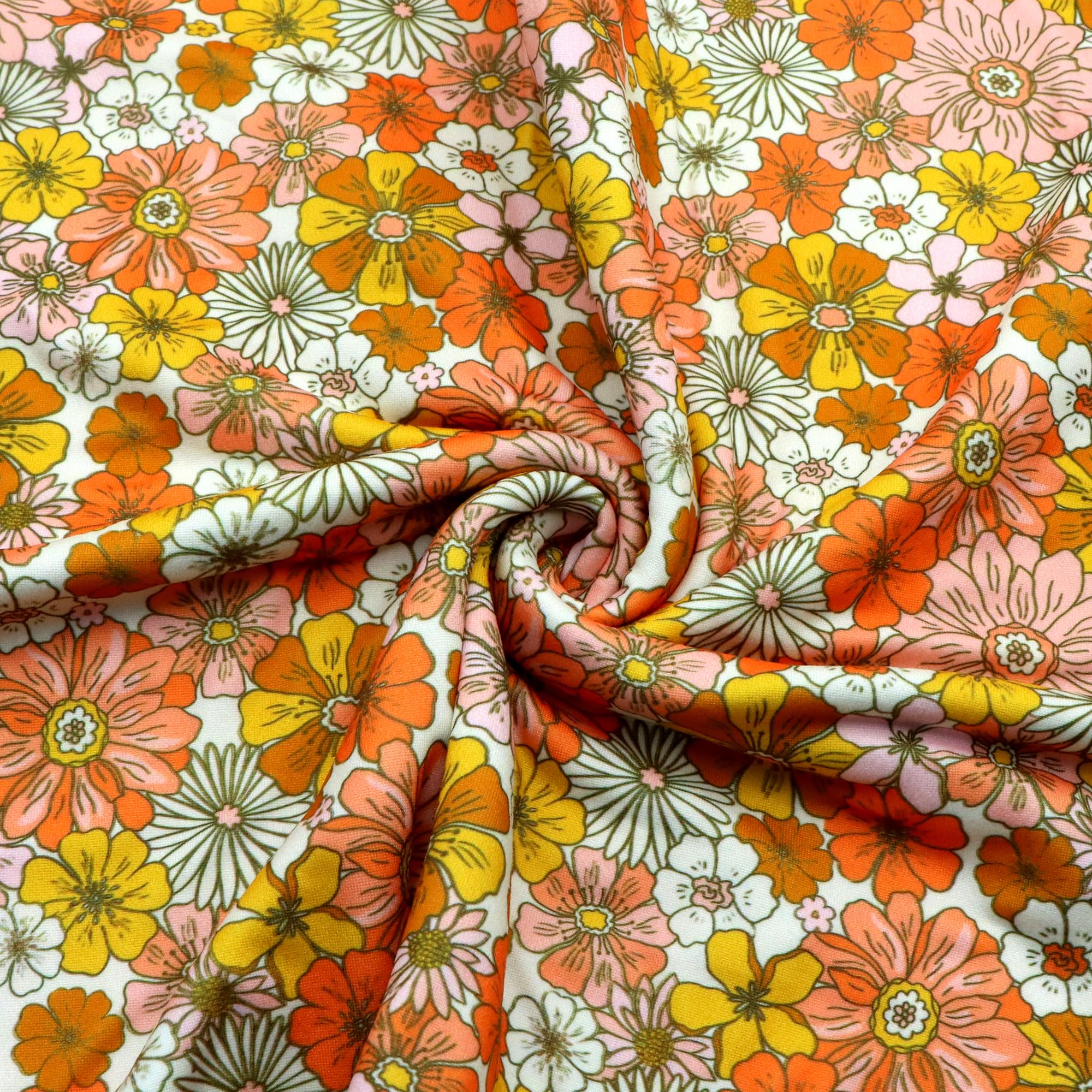 David accessories Double Brushed Poly Knit Fabric Fruit Pattern Printing Fabric 4 Way Stretch Spandex Knitting Fabric DBP Fabric by The Yard for Clothes Dress (C)