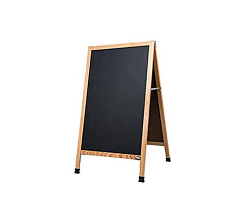 BannerBuzz Wood A-Frame Chalkboard Sign, Standing Sidewalk Sandwich Board Sign, Double Sided Erasable Message Board for Indoor Outdoor Events, Restaurants, Weddings, Baby Showers & More - 2' X 3'
