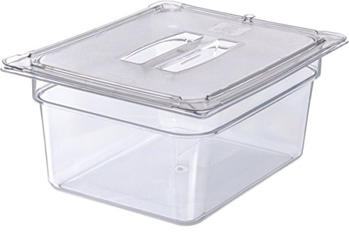 Carlisle FoodService Products 10230U07 StorPlus Half Size Polycarbonate Universal Handled Food Pan Lid, Clear