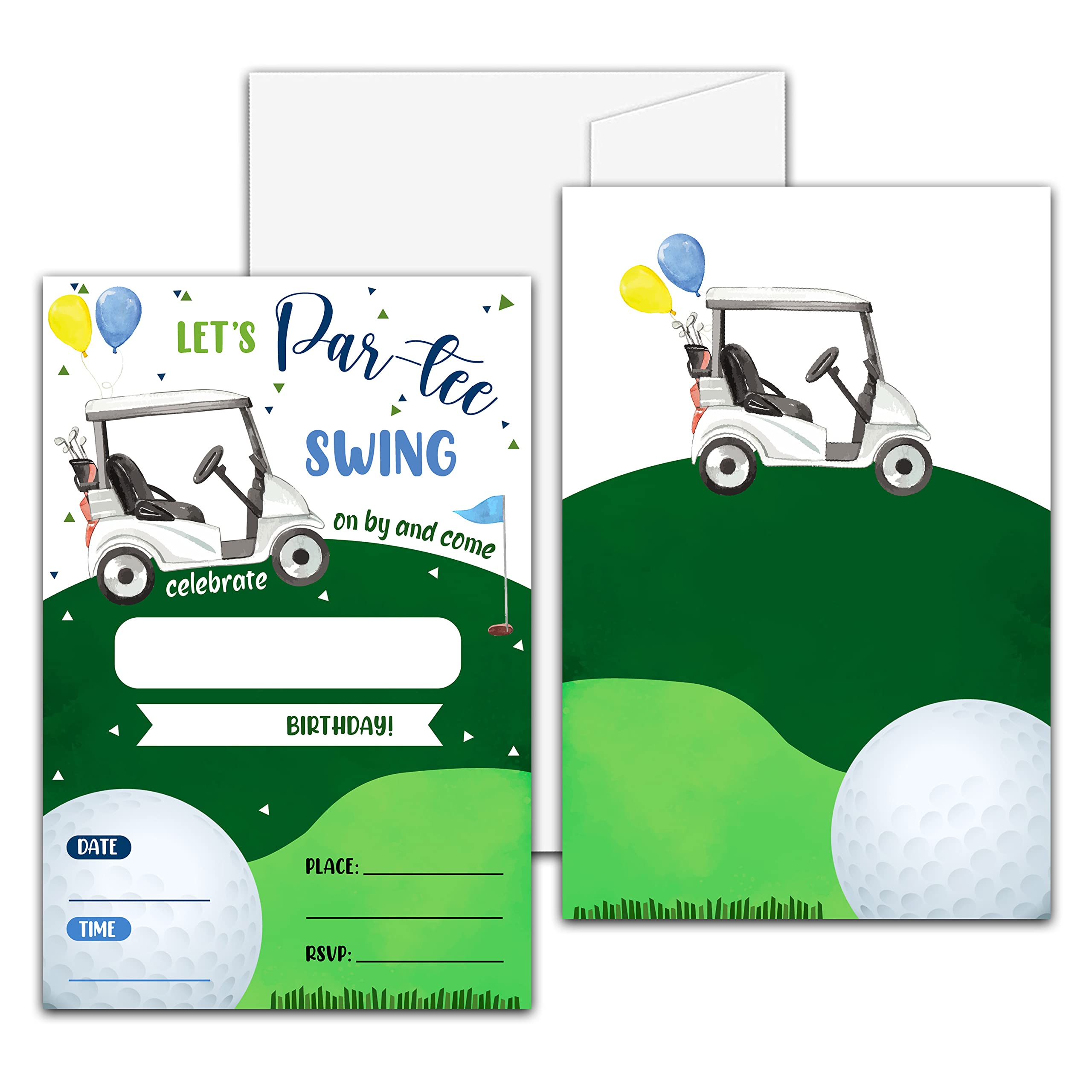 Golf Theme Birthday Party Invitation, Let's Par-Tee Fill-In Invites For Man & Woman, 20 Invitations With Envelopes(4" X 6")ļ¼Adults Party Favors Decoration And Supplies-04