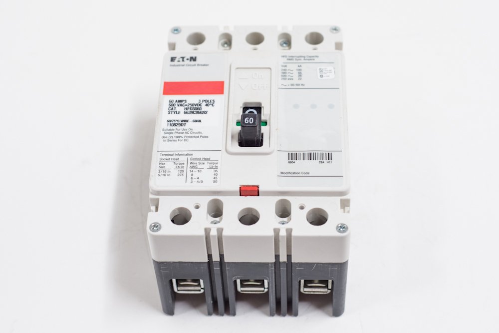 Eaton EHD3080 Circuit Breaker,80A,3P,480VAC,EHD
