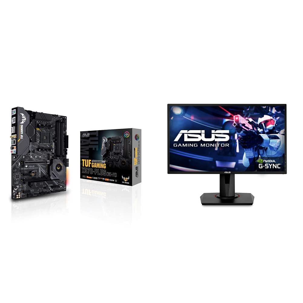 ASUS AM4 TUF X570 Gaming Motherboard and 165Hz 1080p G-SYNC Gaming Monitor Bundle