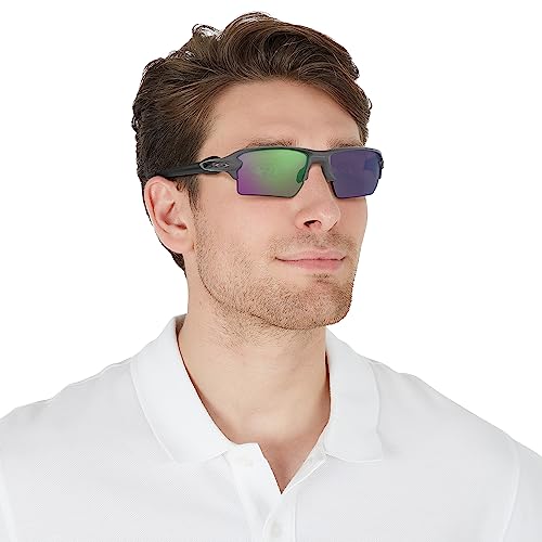 Oakley Men's OO9188 Flak 2.0 XL Rectangular Sunglasses, Steel/Prizm Road Jade, 59 mm