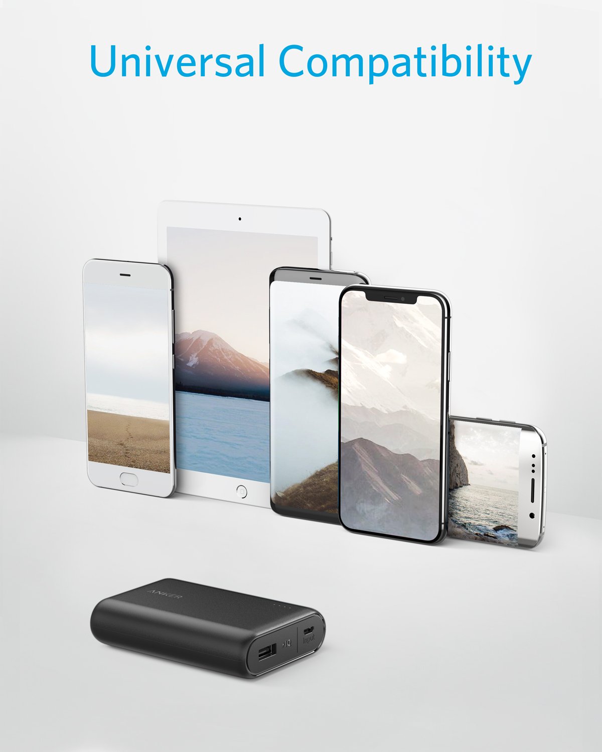 Anker USB-C to Lightning Cable, 310 USB-C to Lightning Cable (6ft), MFi Certified, Bio-Based Fast Charging Cable PowerCore 10000 Portable Charger, 10000mAh Power Bank (Black)