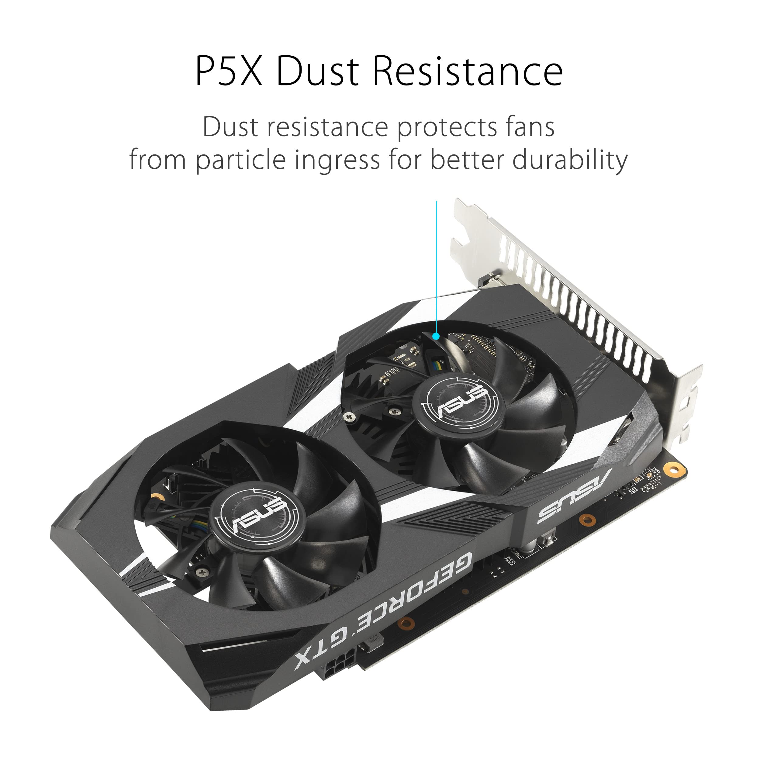 ASUS Dual GeForceĀ® GTX 1650 V2 OC Edition 4GB GDDR6 (PCIE 3.0, 4GB GDDR6 memory, HDMI 2.0b, DisplayPort 1.4a, DVI-D, IP5X Dust Resistant, Auto-Extreme)