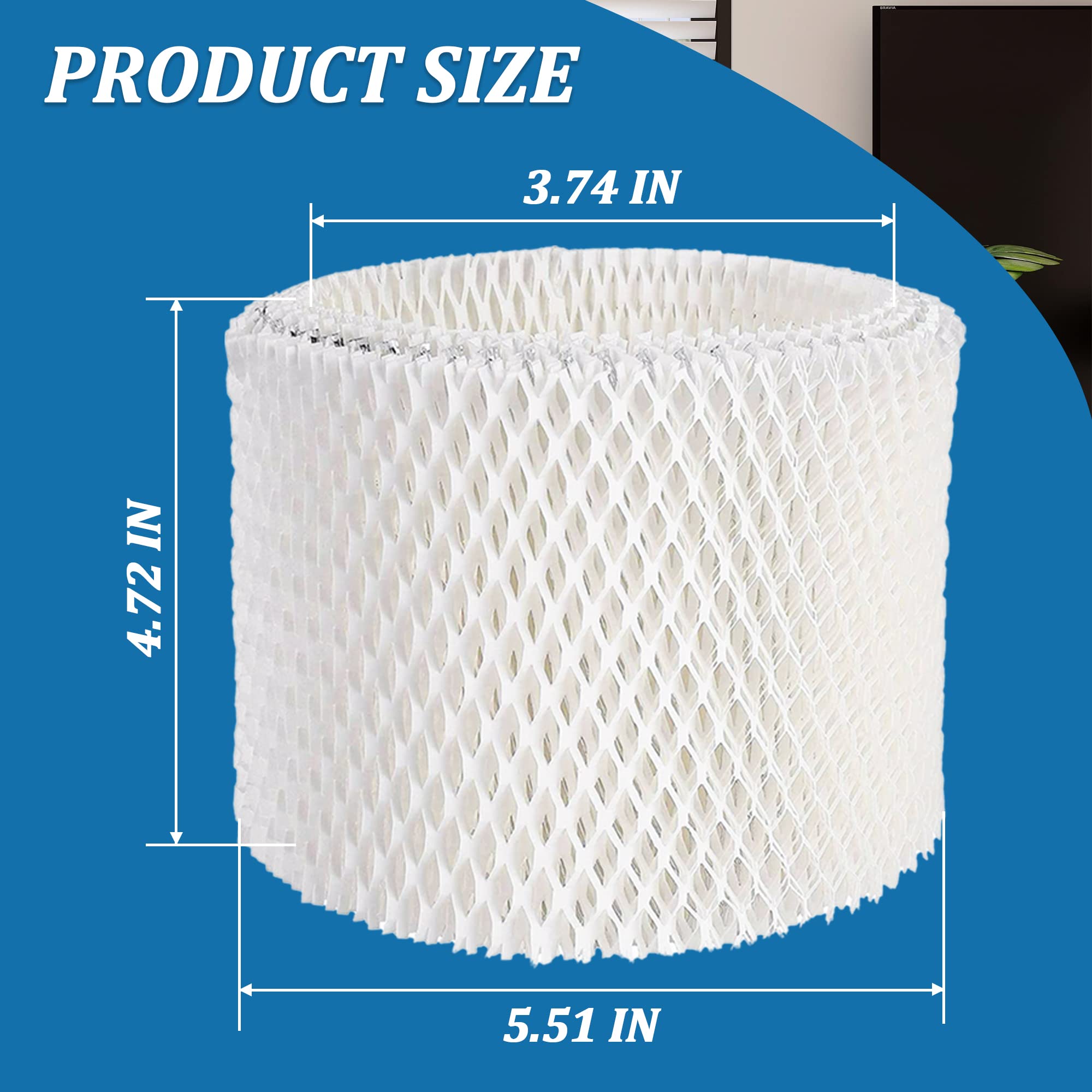 Cenipar 6 Pack WF2 Humidifier Filters Replacement for Kaz for Vicks Humidifier Filters V3100, V3500, V3700, V3900 Enviracaire ECM-500 Sunbeam SCM1118 SCM1119 SCM1120 Series WA-8D