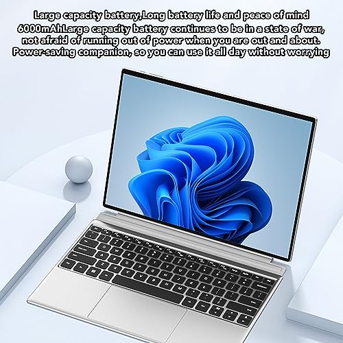 Acogedor 2 in 1 Laptop, 12.3 inch IPS Touch Screen Laptop, with Magnetic Keyboard, Dual Band 2.4GHz 5GHz WiFi, Support Microphone, Speaker, Bluetooth, Camera (16+1TB US Plug)