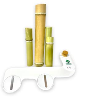 Bampoo Bidet Attachment for Toilet Seat - Non Electric, Ultra-Slim, Detachable, Self-Cleaning, Real Bamboo Knob, Adjustable Water Pressure and Angle Controls - Easy Home Installation