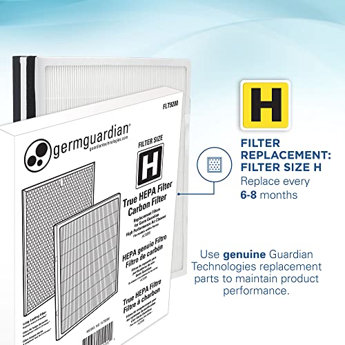 Germ Guardian AC9200WCA 27β 3-in-1 True HEPA Filter Air Purifier for Home, Large Rooms, UV-C Sanitizer, Filters Allergies, Smoke, Dust, Pet Dander, Pollen & Odors, 3-Yr Wty, GermGuardian, White