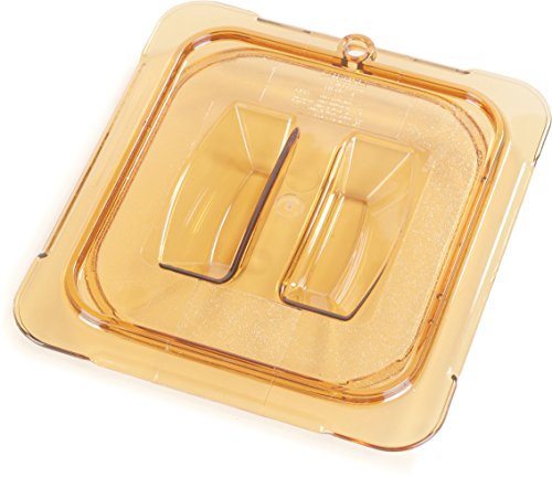 Carlisle FoodService Products 10510U13 StorPlus High Heat Universal Handled Food Pan Lid, Sixth Size, Amber
