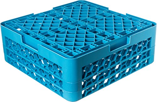 Carlisle FoodService Products RG16-214 FBA_RG16214 16 Compartment Glass Rack with 2 Extenders, 7.12", Blue