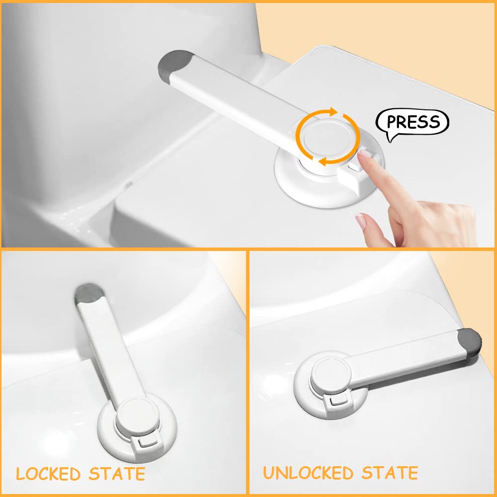 Baby Toilet Lock for Child Safety,2 Pack Baby Proof Toilet Seat Lock,Fit for Most Toilet Lid,No Tools Installation