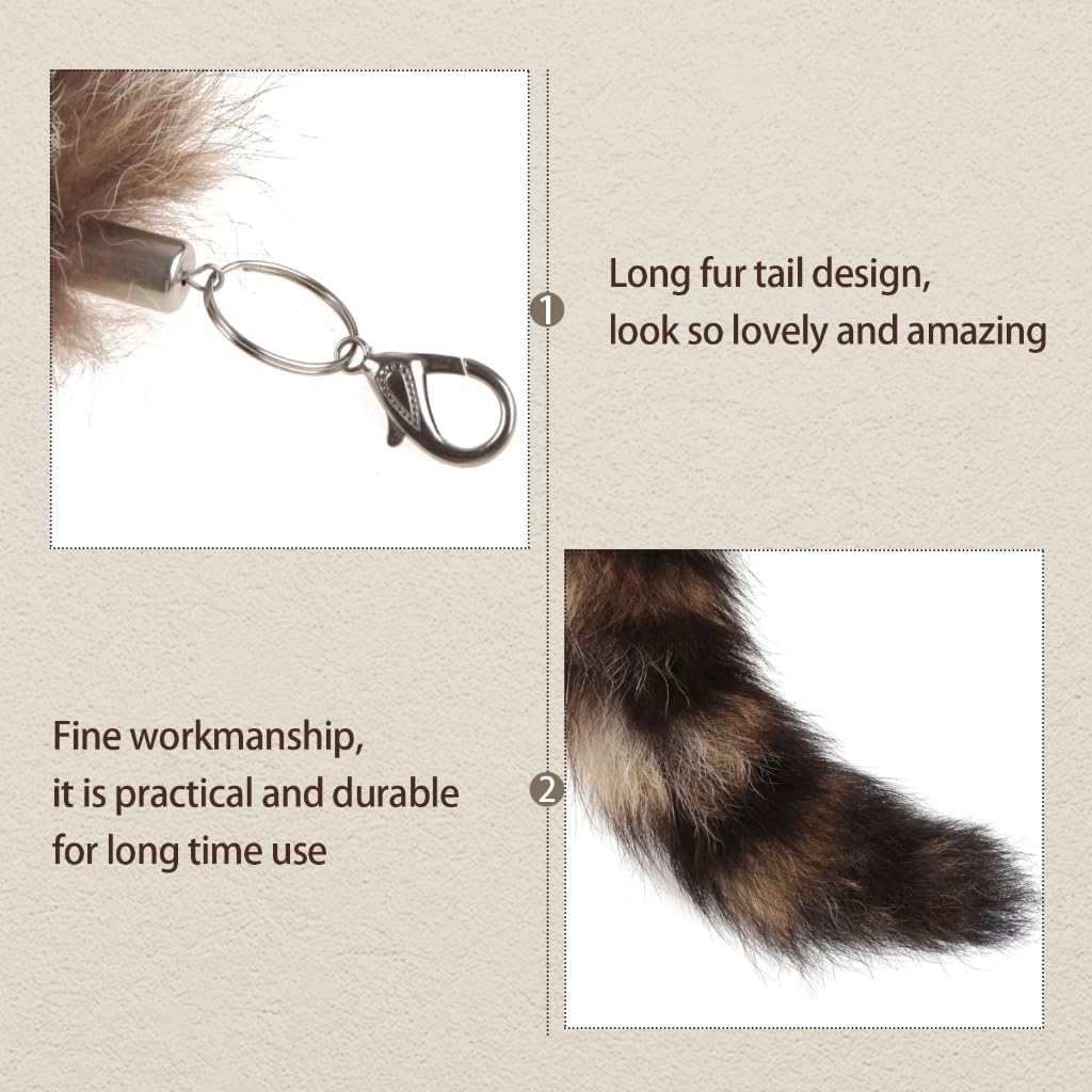 Ankexin for Key Ring Raccoon Coat Tails Chain Keychain Keyring Gift New