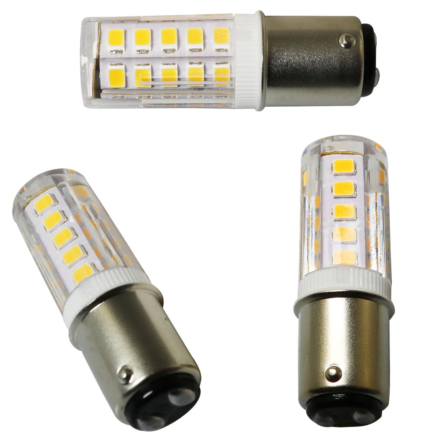 BLLNDX 3PCS Sewing Machine Bulb Dual Contact BA15D Bulb 3W3000K Warm Light Base Replacement for Singer Bayonet Type Replacement Pendant Lamp Vacuum Cleaner Lamp Reading Lamp Wall Lamps