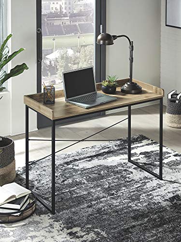 Signature Design by Ashley Gerdanet Casual 43" Sleek Home Office Writing Desk, Beige & Black