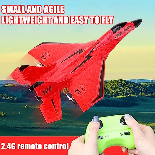 Bylesary Rc Airplane 2.4ghz Adults Kids with Controller Airliner Toy, with Light Foam Emulate Model Fighter, Easy Flying Anti-Crash Remote Control Aircraft Toys