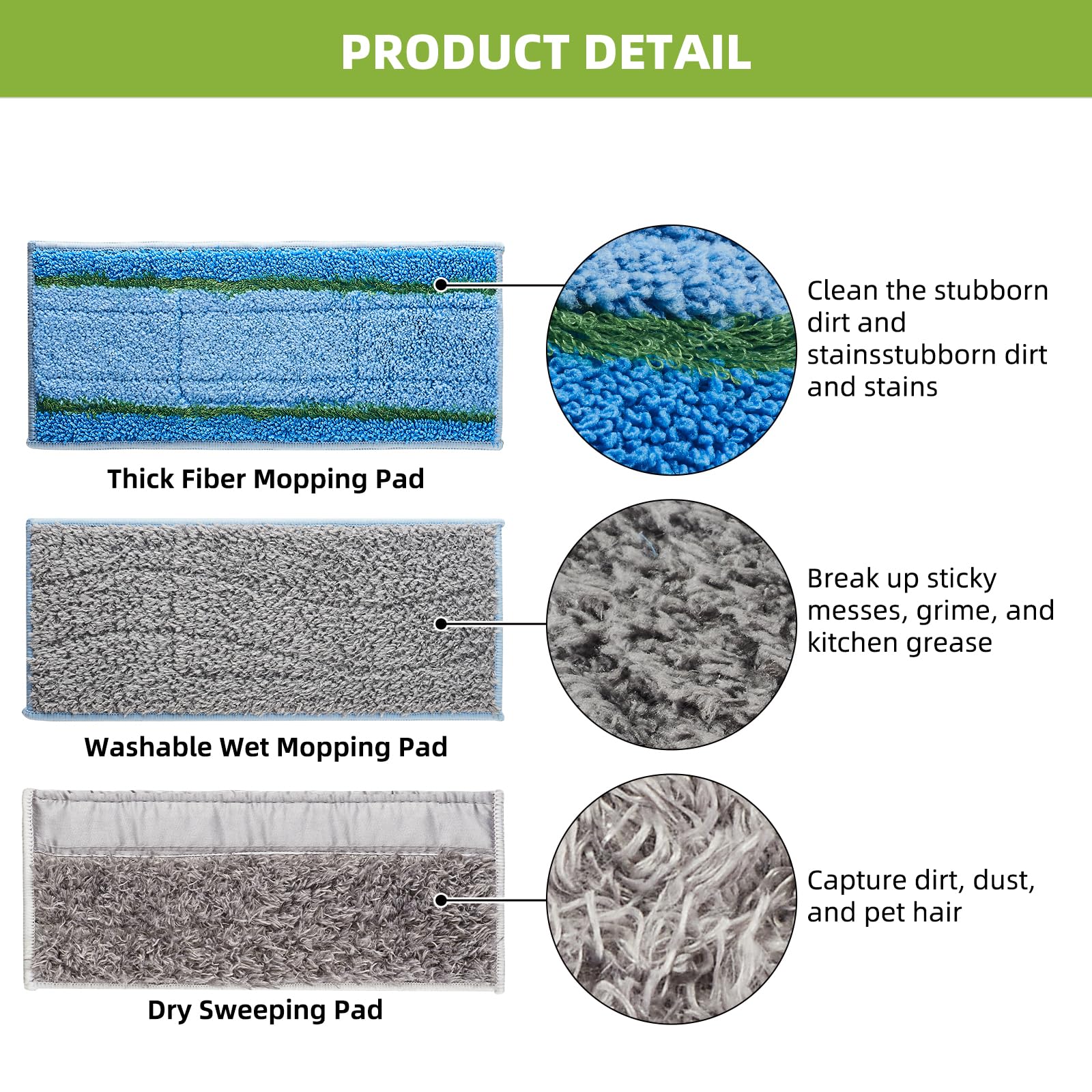 6 Pack ππ©π π«πππ ππππππ‘πππ₯π Reusable Mop Pads for π’ππ¨ππ¨π ππ«πππ―π πππ ππ πππ«π’ππ¬ Ultimate Robot Mop, 2 Deep Clean Pad + 2 Wet Pad + 2 Dry Pad