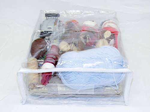 Oreh Homewares Heavy Duty Vinyl Zippered Closet Square Storage Bags (Clear) for Sweaters, Sheets, Arts & Crafts, Toys and Much More! (12" x 15" x 5") 3.9 Gallon 4-Pack