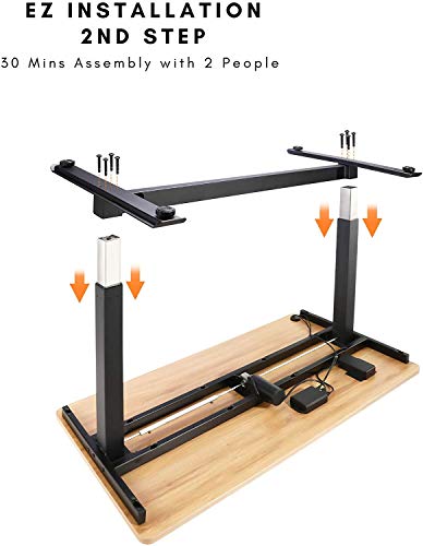 CAXXA Sit Stand Adjustable Height Desk Electric for Home Office (Urban Teak Tabletop, 48" x 24")
