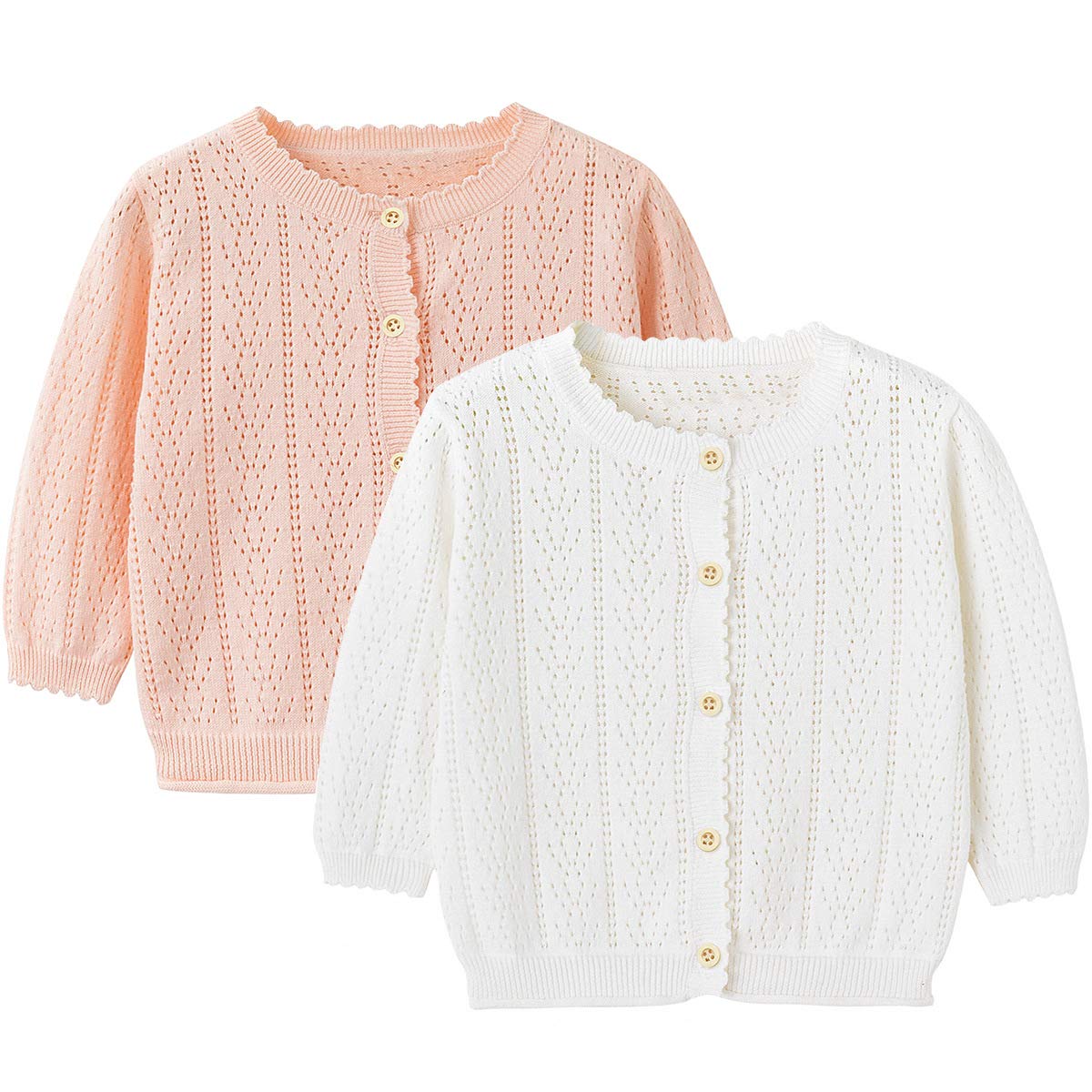 Simplee kids Baby Girl Thin Sweater Solid Cardigans Baby Girls Long Sleeve Coat Cardigan for Spring 2-3 Years