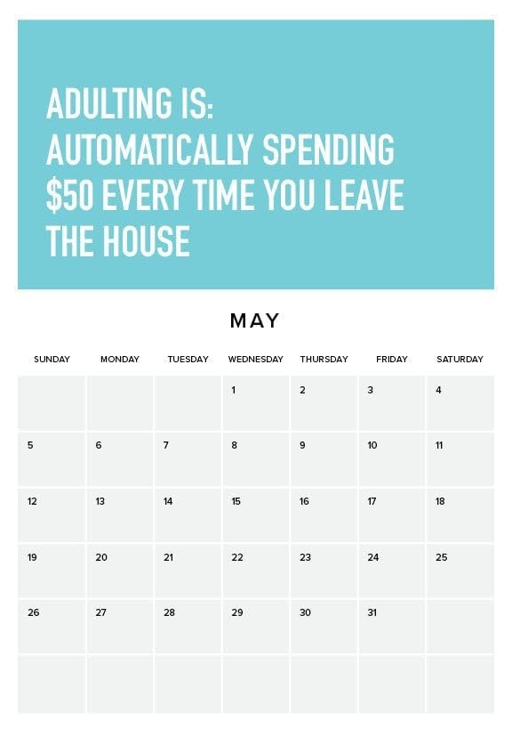 Adulting is Hard 2024 Calendar,Inspirational Wall Calendar,Fun Quotes Daily Grid Personalized Note Pads Calendar, Office Calendar Planner for Easy Planning and Organization (4PCS)