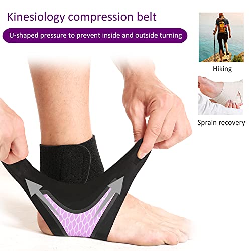Ankle Socks, Lightweight U Shaped Compression Ankle Brace for Sprained Ankle for Injury Recovery(Left Foot L (L))