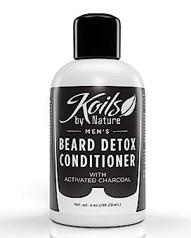 Koils by Nature Beard Detox Conditioner with Activated Charcoal | 4 Oz | Cleanse, Detoxify and Refresh Skin and Beard - Promotes Beard Growth