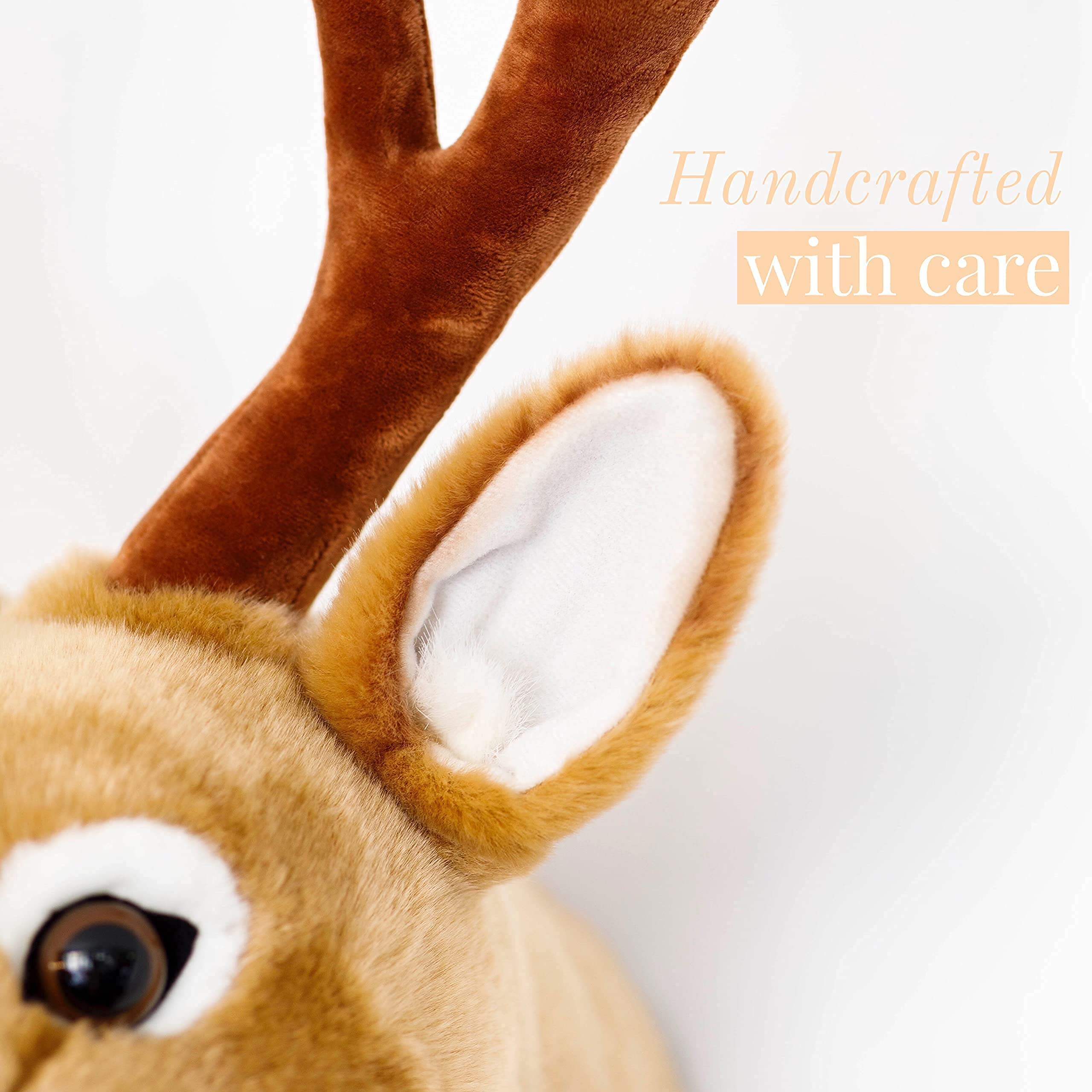 BAOUBEAR Plush Stuffed Deer Head β 17 Inch Hunting Toy, Handcrafted Trophy, Woodland Nursery Decor