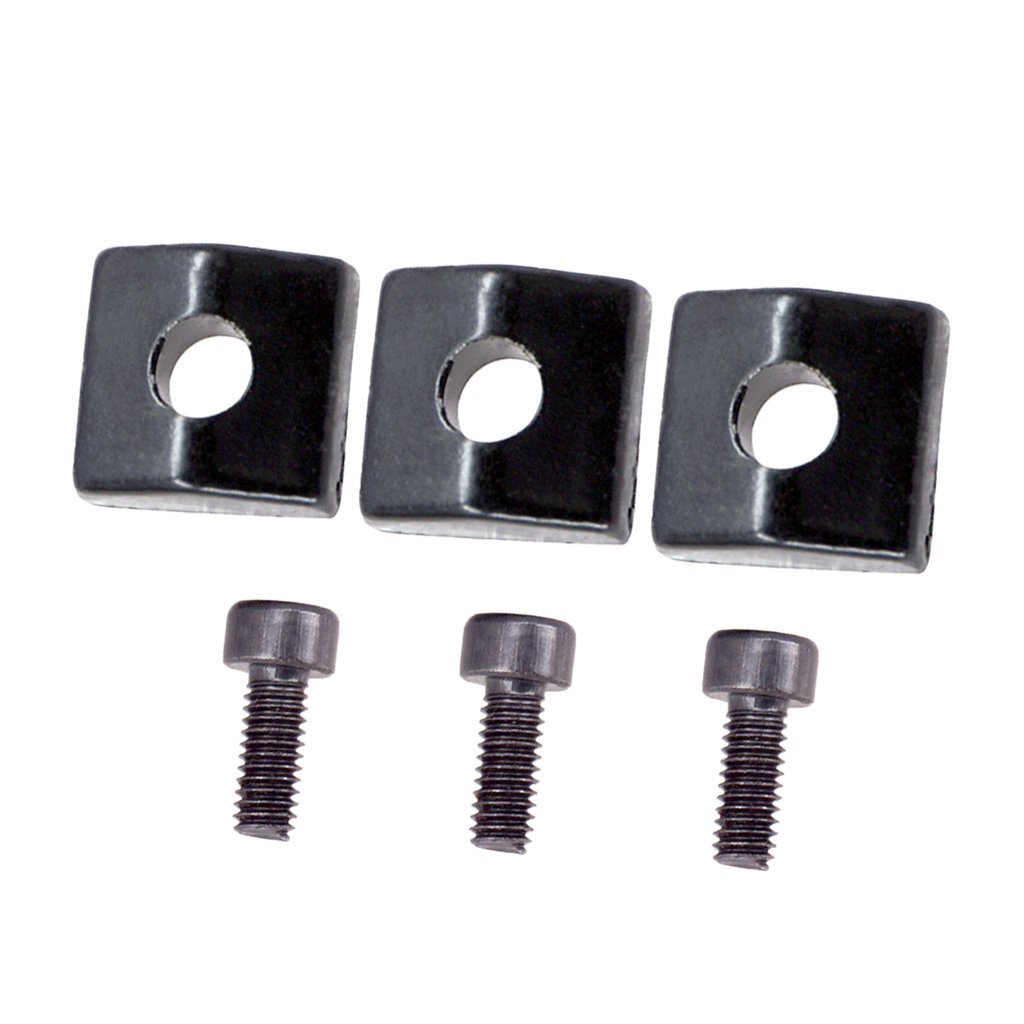 6 Pieces Electric Guitar Locking Nut Clamp with 6 Pieces Electric Guitar Locking Nut Screws fit for for Floyd Rose Tremolo Bridge Parts Silver (Black)