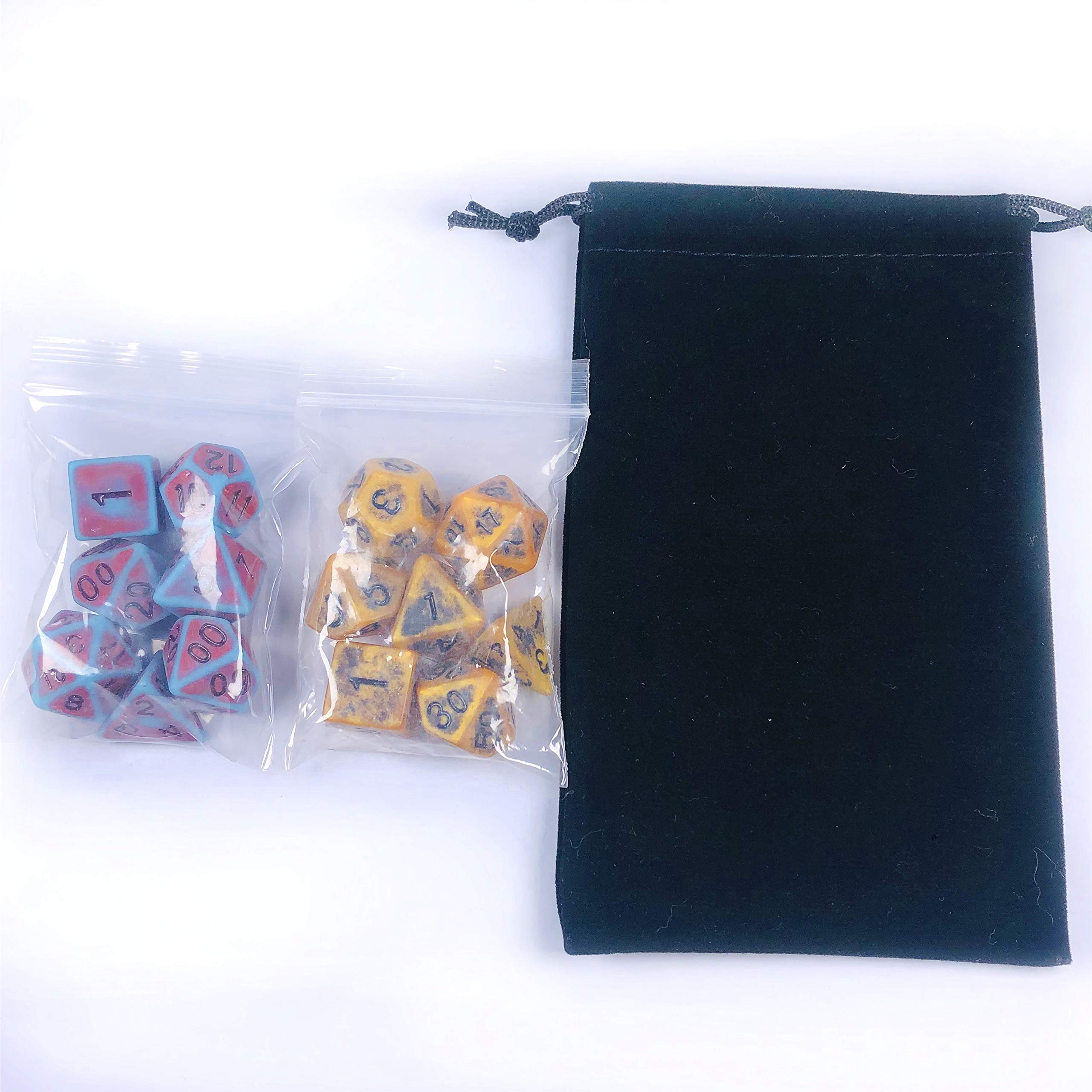DND dice (Retro-Blue-Yellow)