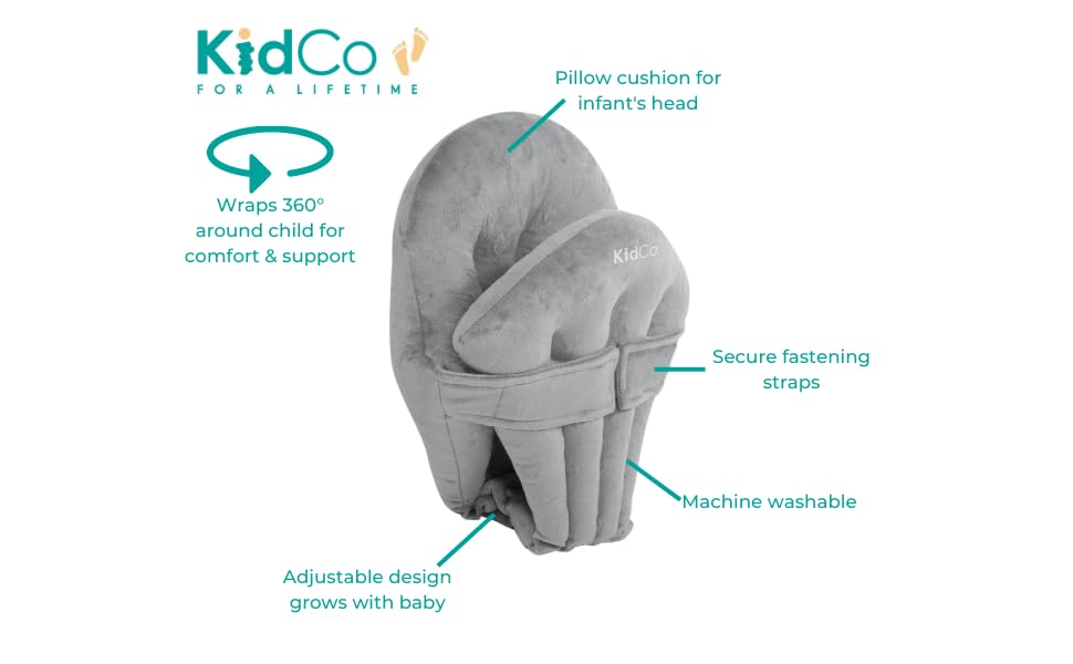 KidCo HuggaPod Portable Baby Seated Support - Situp Baby Seat, Portable Infant Sit Up Seat for Jumpers, Swings, and More, Machine Washable