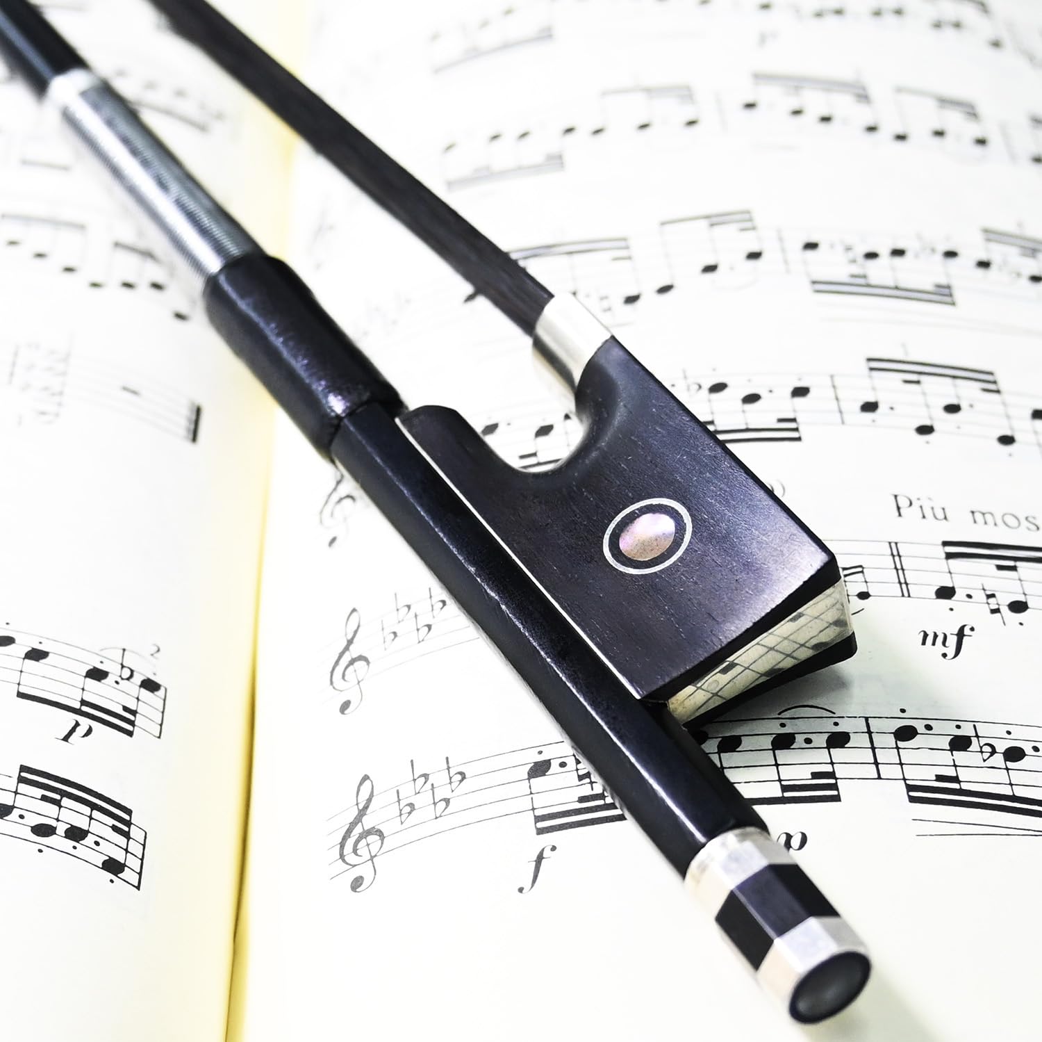 Carbon Fiber Violin Bow 4/4 Size VINGOBOW 100VB 74.5 cm Full 4 4 for Advanced Student Straight Parisian Eyes Ebony Frog Unbleached Mongolian Black Horse Hair Powerful and Wild Tone Smooth Screw