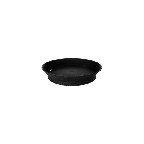 G.E.T. RB-894-BK Round Serving Basket with Base, 7.27", Black (Set of 12)