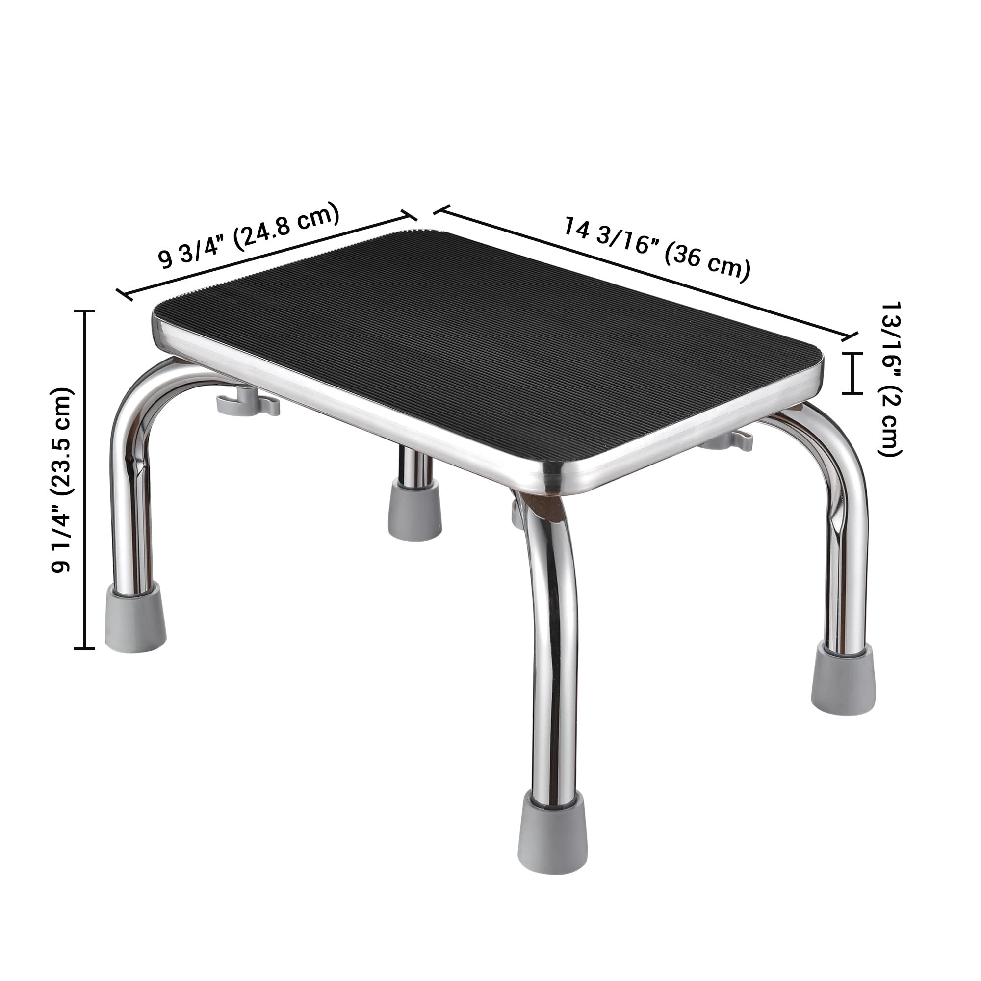 AW Medical Steel Step Stool Anti-Slip Platform Footstool for Seniors Adults 330lbs Weight Limit