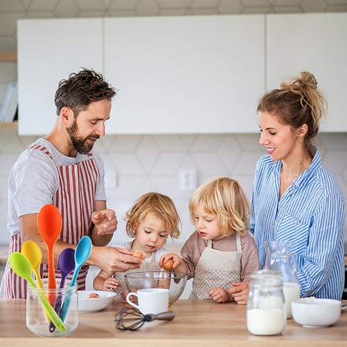 5PCS Silicone Serving Spoons Set, Vituer Heat Resistant Kitchen Spoons for Cooking, Mixing, Stirring and Serving, Dishwasher Safe (5 Pack, Multicolor)