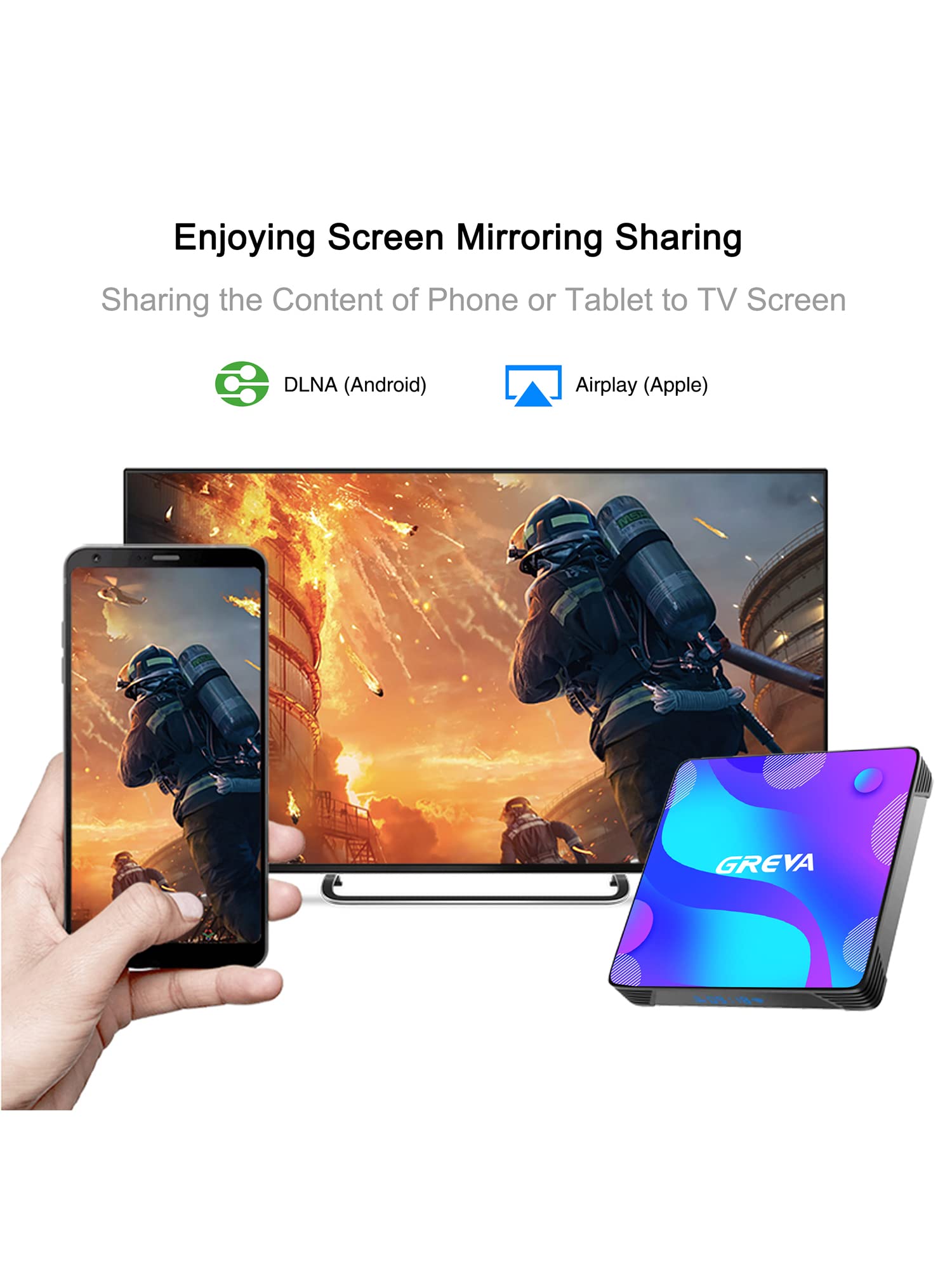 Android TV Box 11.0, RK3318 4GB RAM 64GB ROM BT 4.0 3D 4K HDR Dual Band WiFi 2.4G/5.0G Home Video Smart TV Box with Mini Backlit Keyboard Android Box Set Top TV Box, Blue