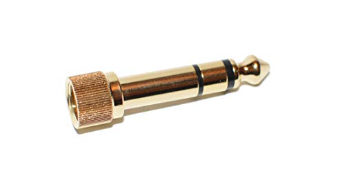 Locking 1/8" - 1/4" Screw on Headphone Adapter for Shure, Sennheiser, AKG, and Other Professional Headphones