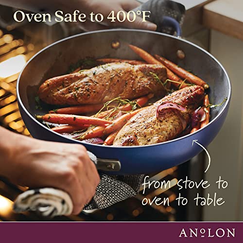 Anolon Advanced Hard-Anodized Nonstick Frying Pan / Nonstick Skillet, 8 Inch, Indigo
