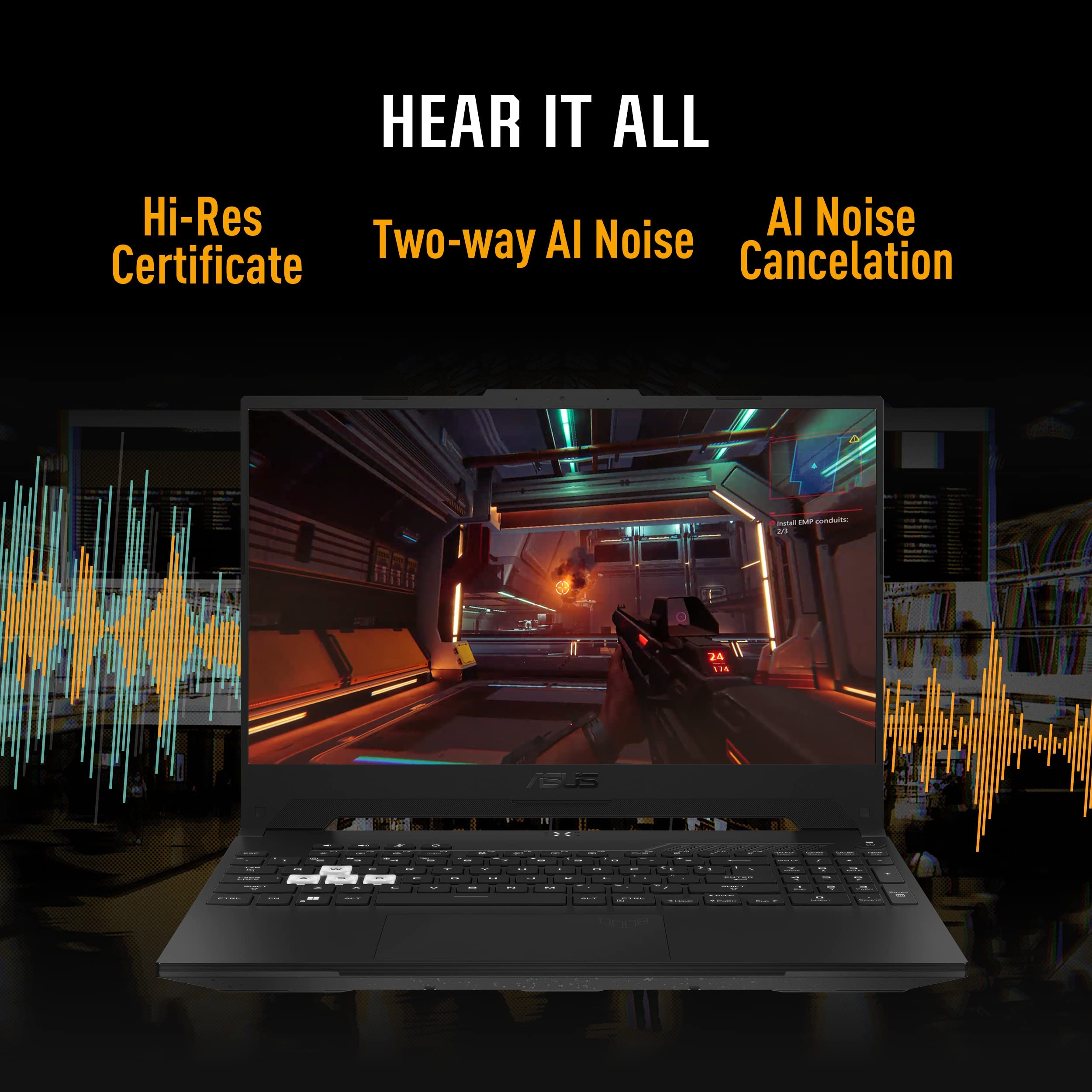 ASUS TUF Gaming Laptop, 15.6 inch FHD Display, Intel Core i7-12650H, GeForce RTX 3060, 32GB RAM, 1TB SSD, 144Hz Refresh Rate, Backlit Chiclet Keyboard, Wi-Fi 6, Windows 11 Home, Bundle with JAWFOAL