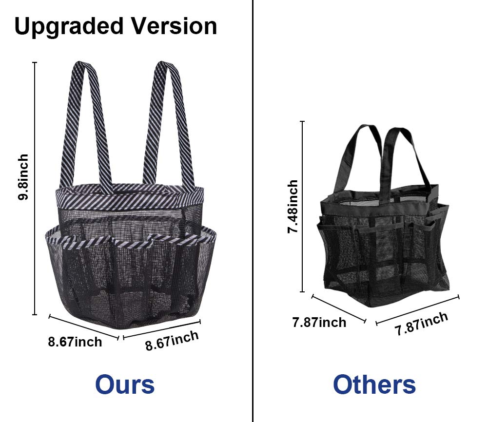 Attmu Mesh Shower Caddy Portable, Quick Dry Hanging Shower Tote Bag for College Dorm Room Essentials, Large Capacity Shower Caddy Dorm for Bathroom
