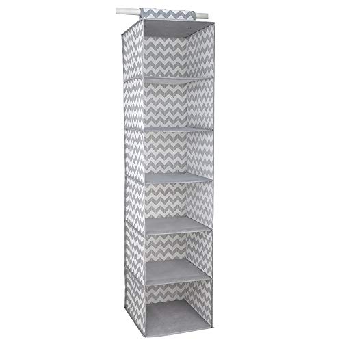 Home Basics Chevron Collection Storage and Organization (6 Shelf Closet Organizer)