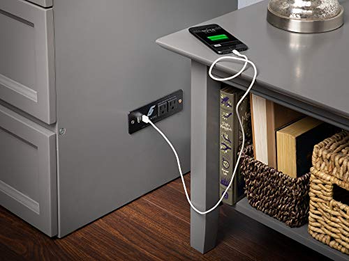 AFI Deerfield Murphy Bed Chest with Charging Station, Queen, Grey