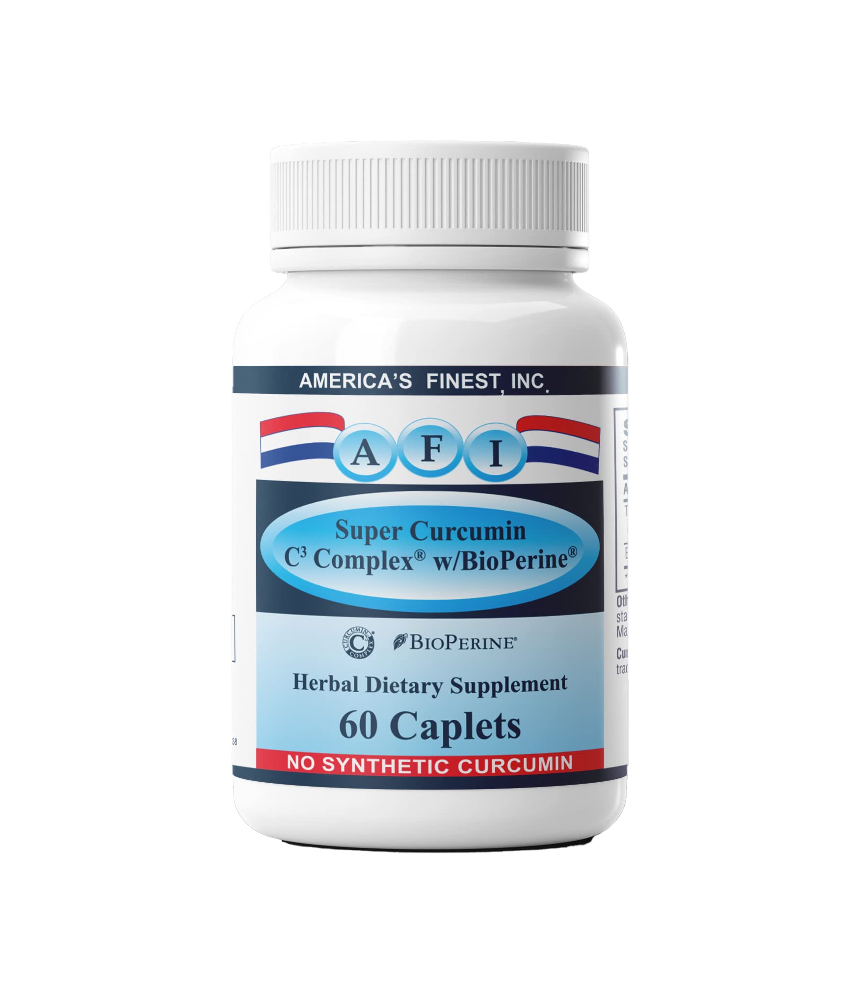 AFI Super Curcumin C3 Complex, 1000mg, Turmeric 95% no oxalates, Black Pepper Extract, Max Absorption for Joint Health, Vegetarian, Gluten-Free, Non-GMO