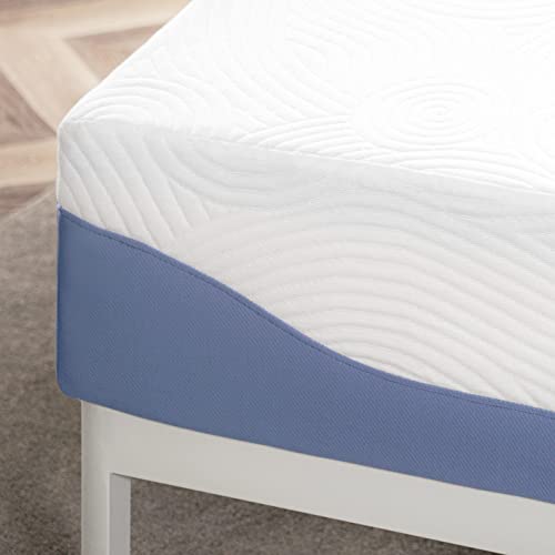 Mellow 12 Inch Cooling Gel-Infused Memory Foam Bed Mattress, Medium Firm Sleep and Breathable Fabric Cover, Twin , Mattress In A Box